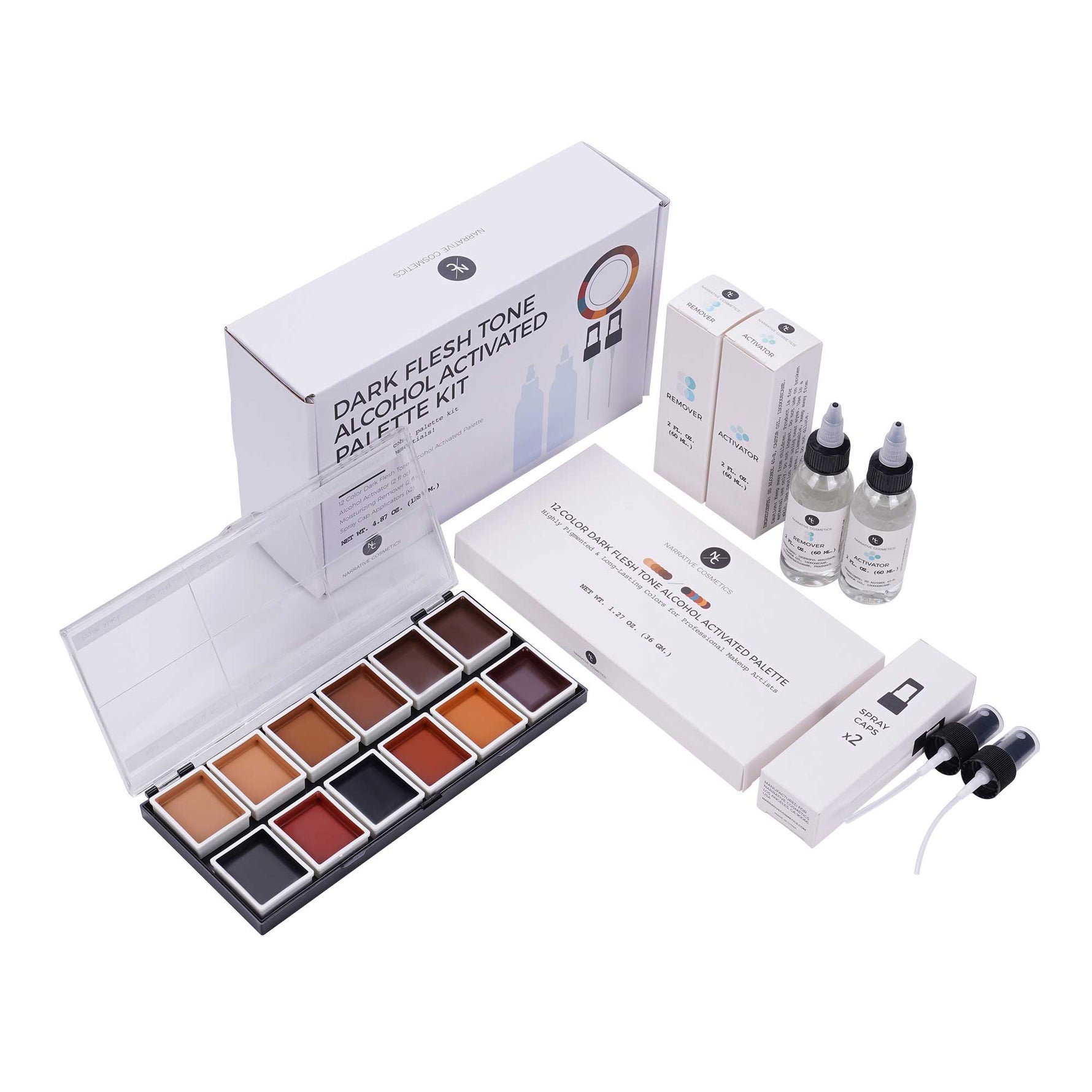 12 Color Dark Flesh Tone Alcohol Activated Palette – Narrative Cosmetics